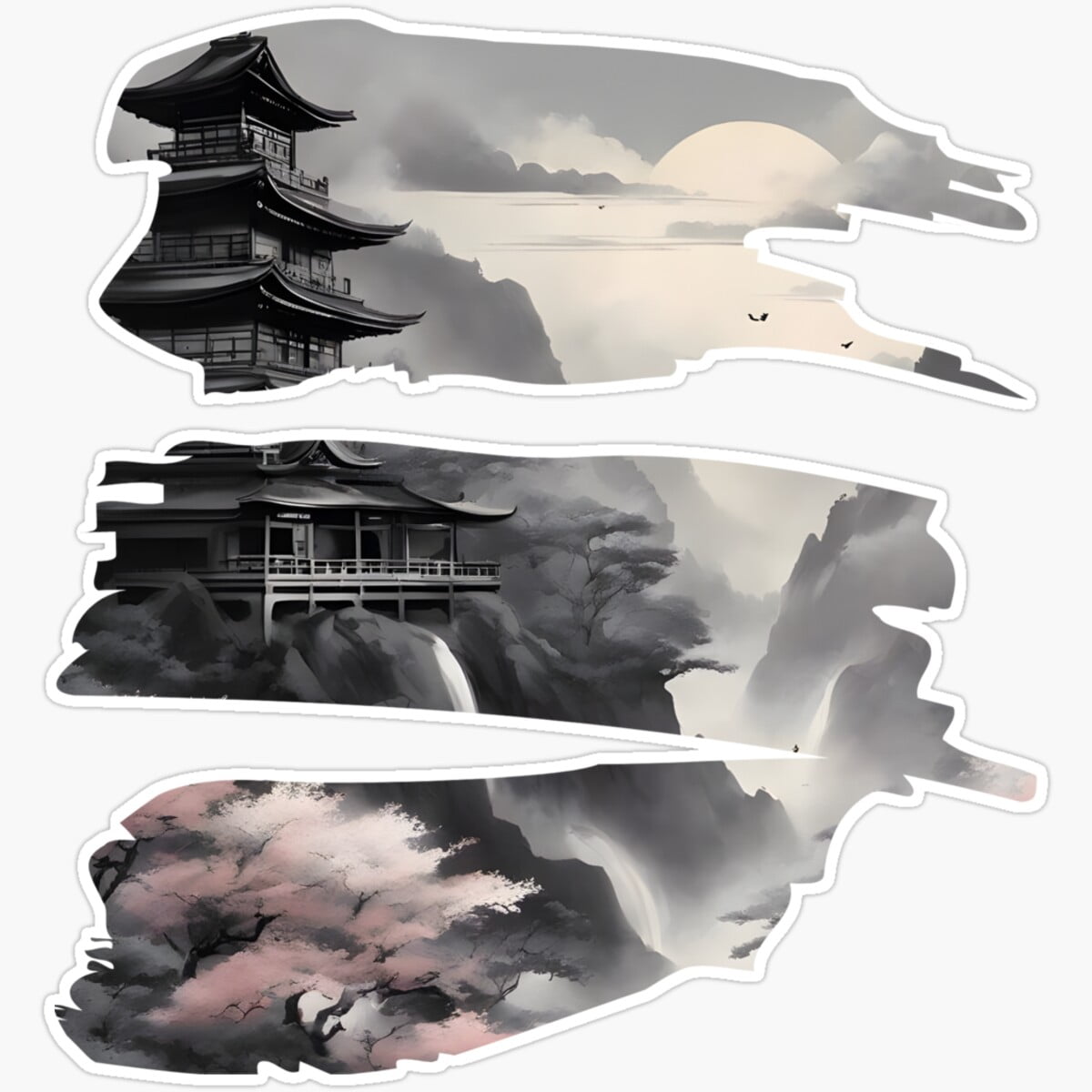 Kira Japanese Sumi Ink Art Sticker Decorative Laptop, Phone Stickers ...