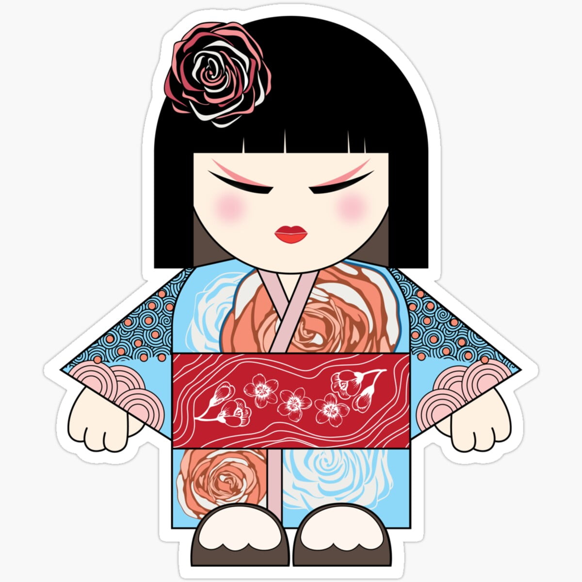 Kira Japanese girl in blue Sticker Decorative Laptop, Phone Stickers ...