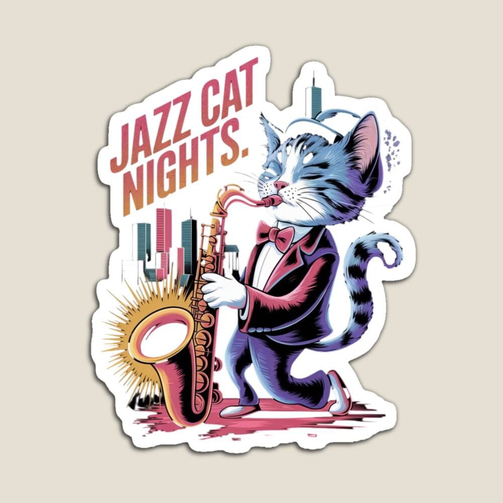 Kira - Jazz Cat - Sax Meow - Meowsician Sticker - 7746 Hot Trending ...
