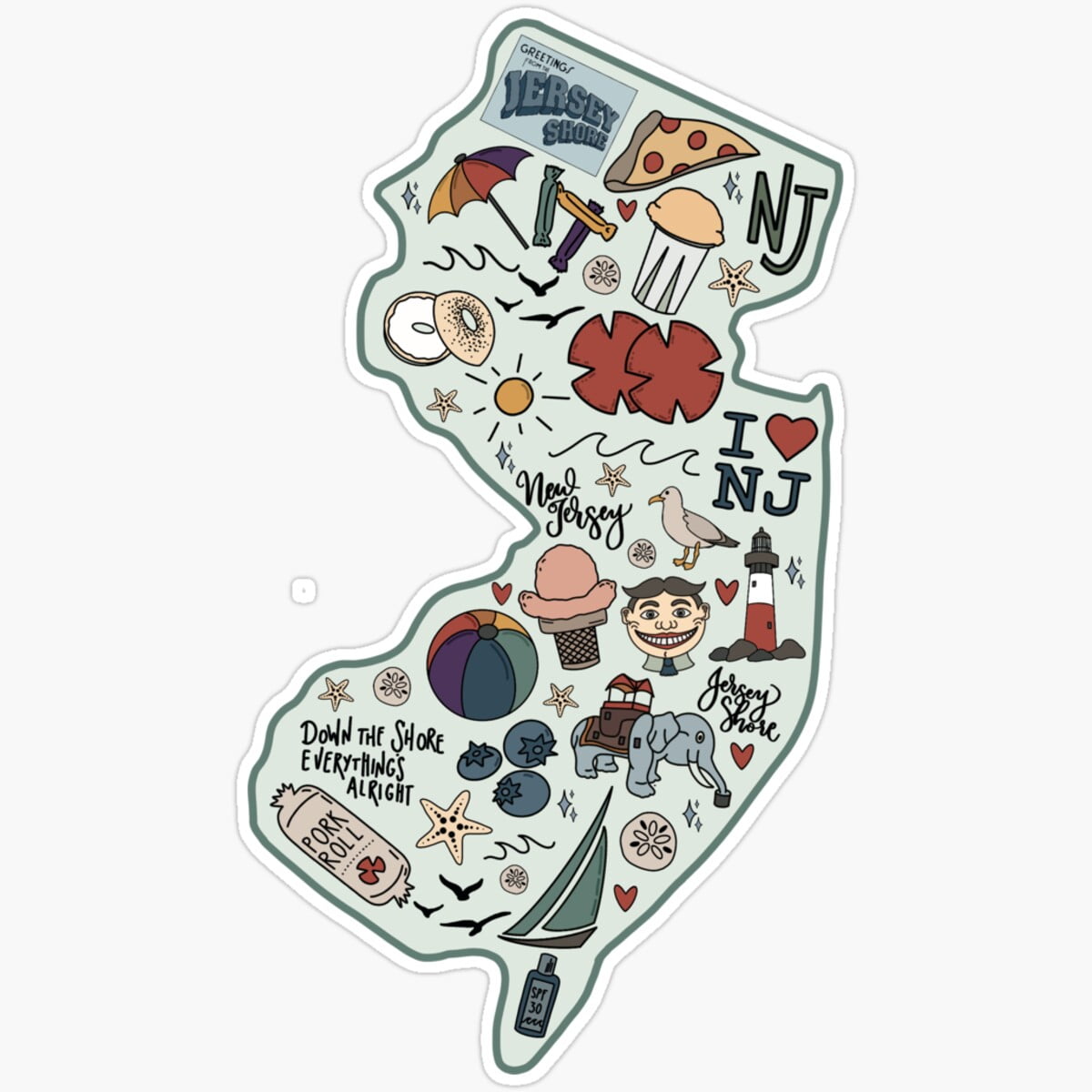 Kira Jersey Shore Doodle Sticker Decorative Laptop, Phone Stickers ...