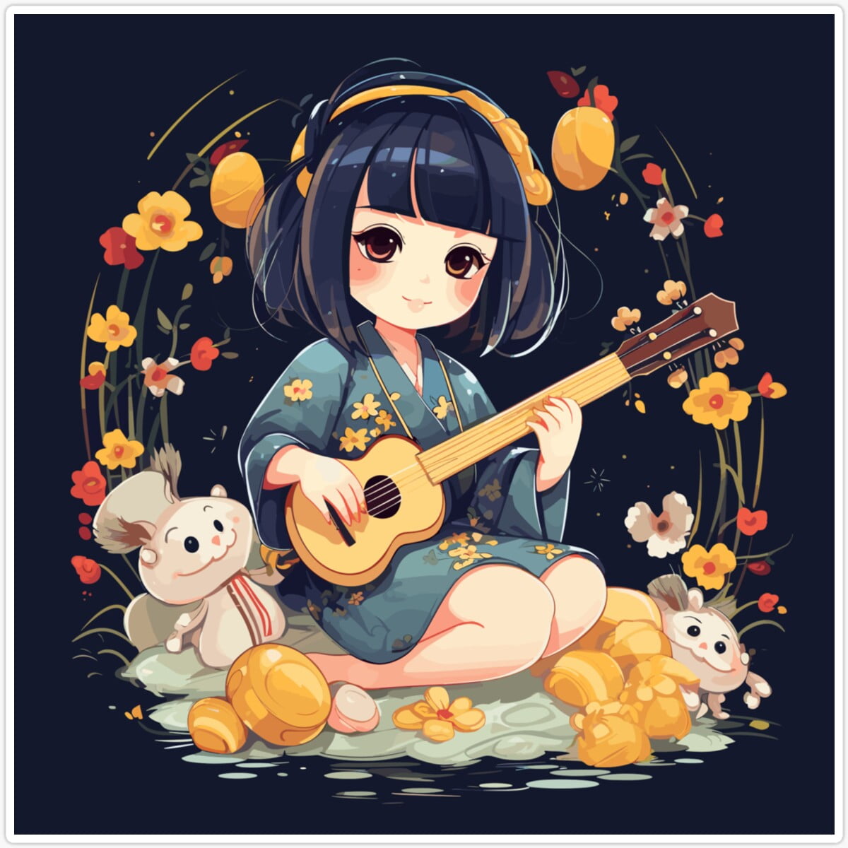 Kira Jibi kimono girl1 Sticker Decorative Laptop, Phone Stickers ...