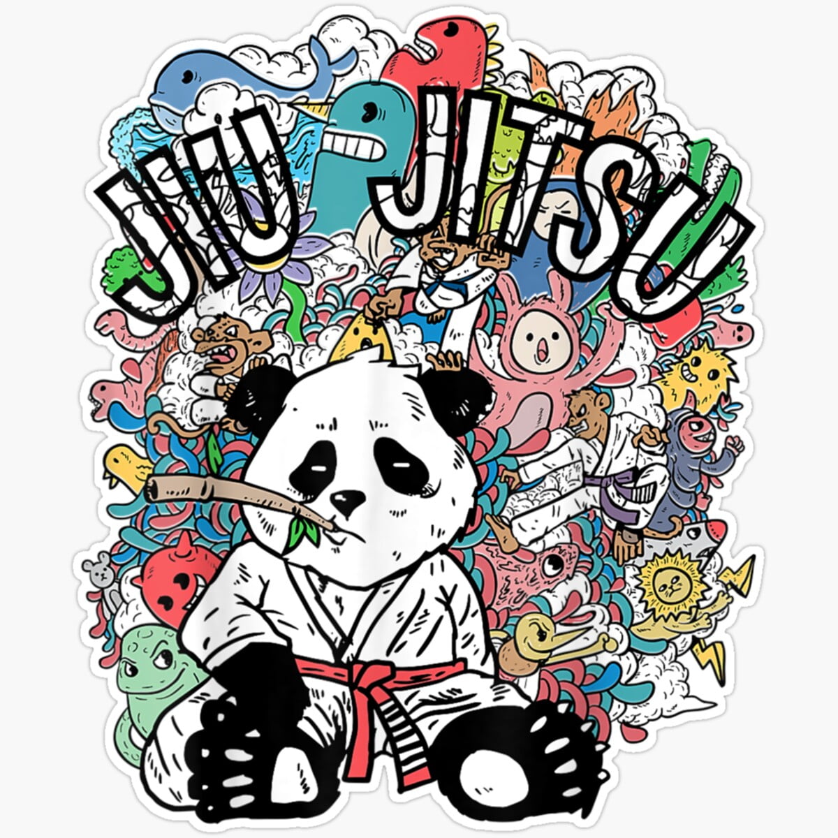 Kira Jiu jitsu Panda Sticker Decorative Laptop, Phone Stickers ...