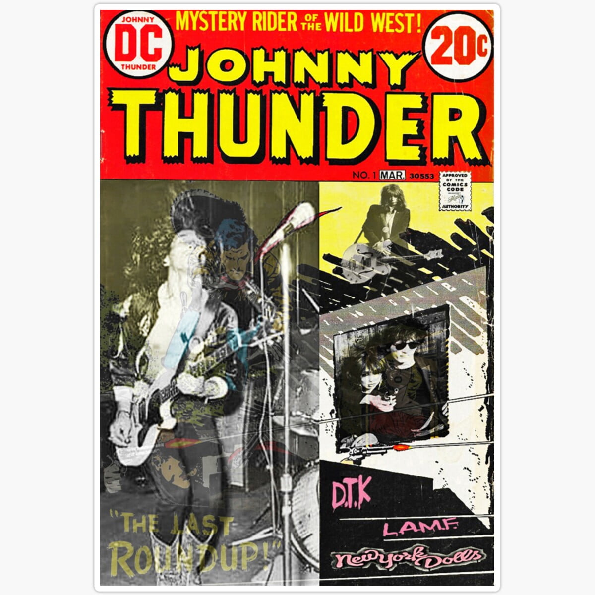 Kira Johnny Thunders as Johnny Thunder Sticker Decorative Laptop, Phone ...