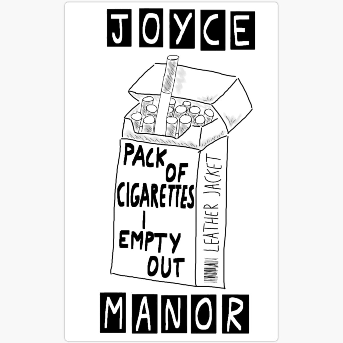 Kira Joyce Manor Leather Jacket Cigarette Lyrics Big Sticker Decorative ...