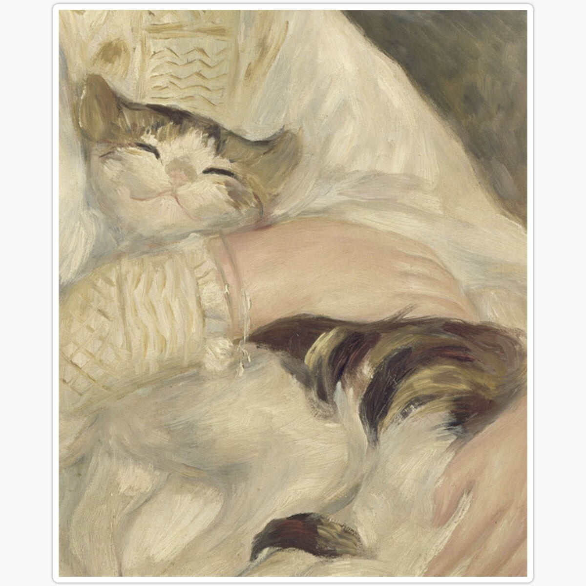 Kira Julie Manet with cat, Pierre-Auguste Renoir (detail) Sticker ...