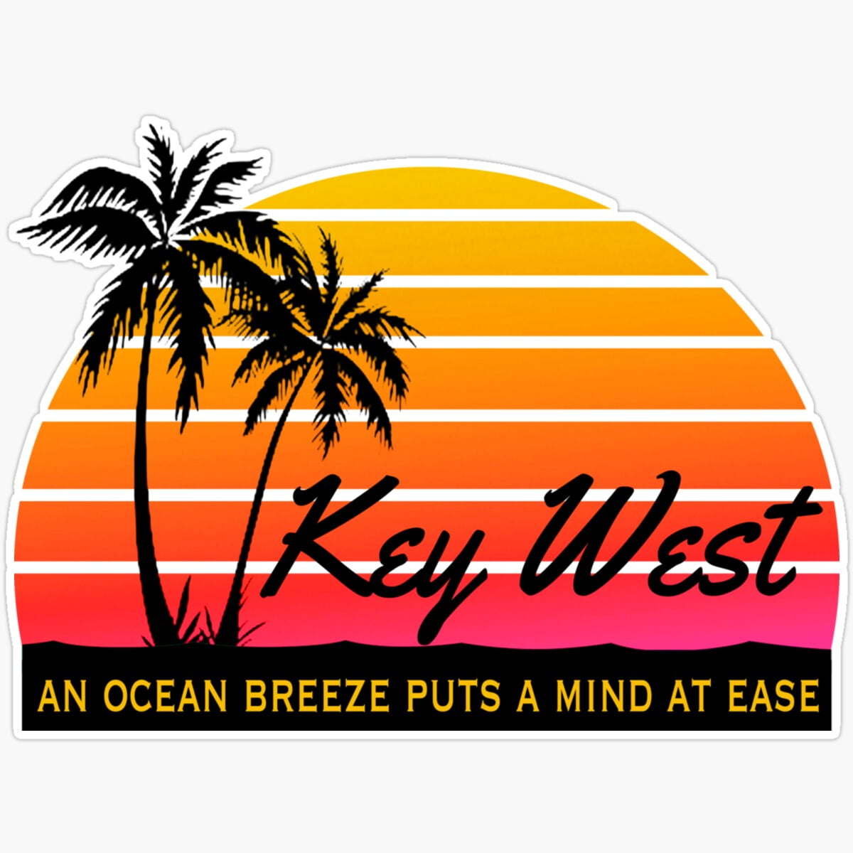 Kira KEY WEST An Ocean Breeze Puts A Mind At Ease - Florida Sun Sticker ...