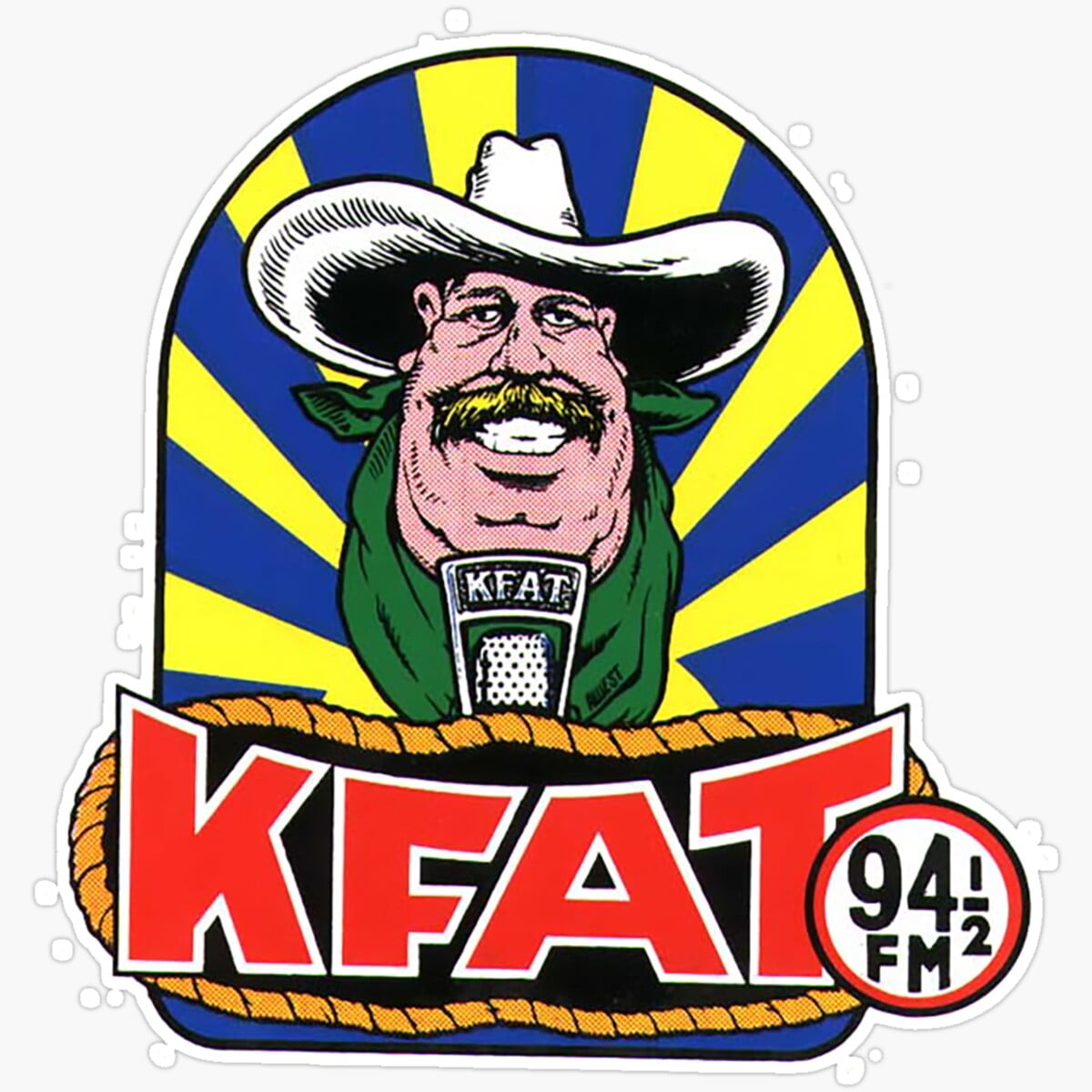 Kira KFAT Radio Gilroy fm 94.5 defunct radio waves Sticker Decorative ...