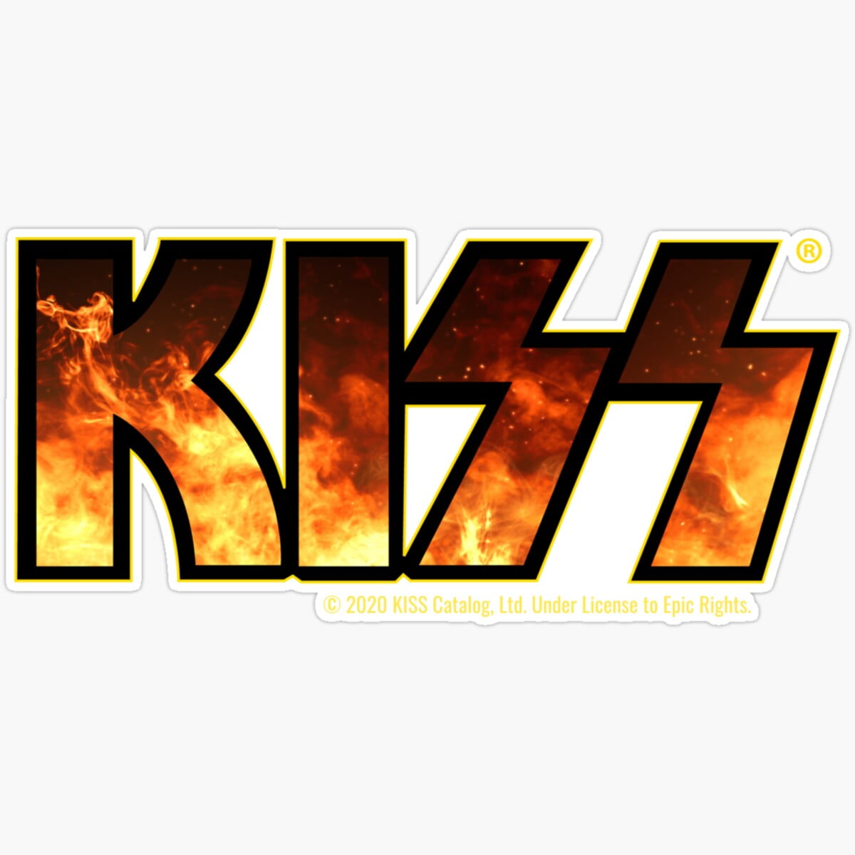 Kira KISS (Flames Fire Logo) Sticker Decorative Laptop, Phone Stickers ...