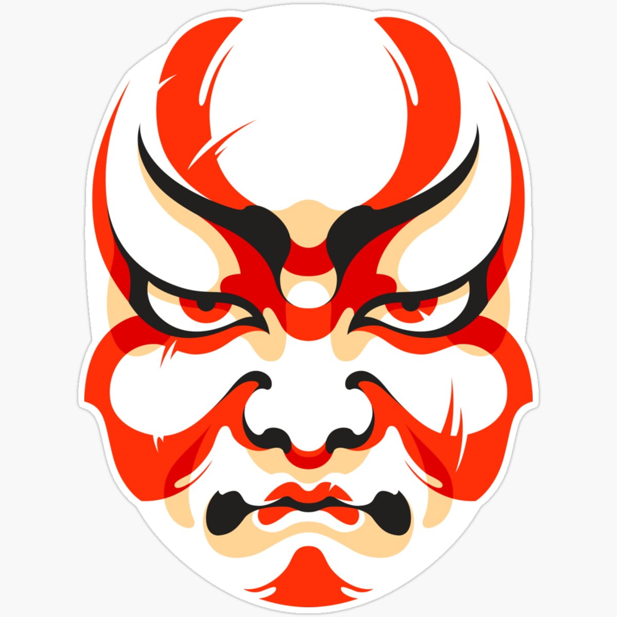 Kira Kabuki Mask Sticker Decorative Laptop, Phone Stickers, Waterproof ...