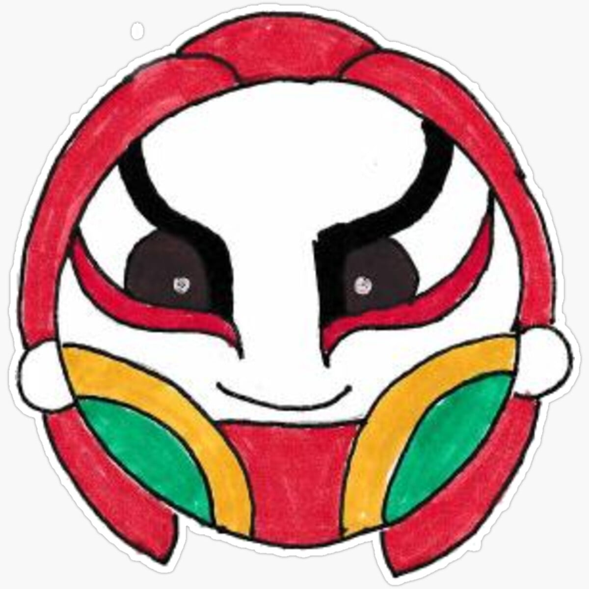 Kira Kabuki Red Lion Sticker Decorative Laptop, Phone Stickers ...