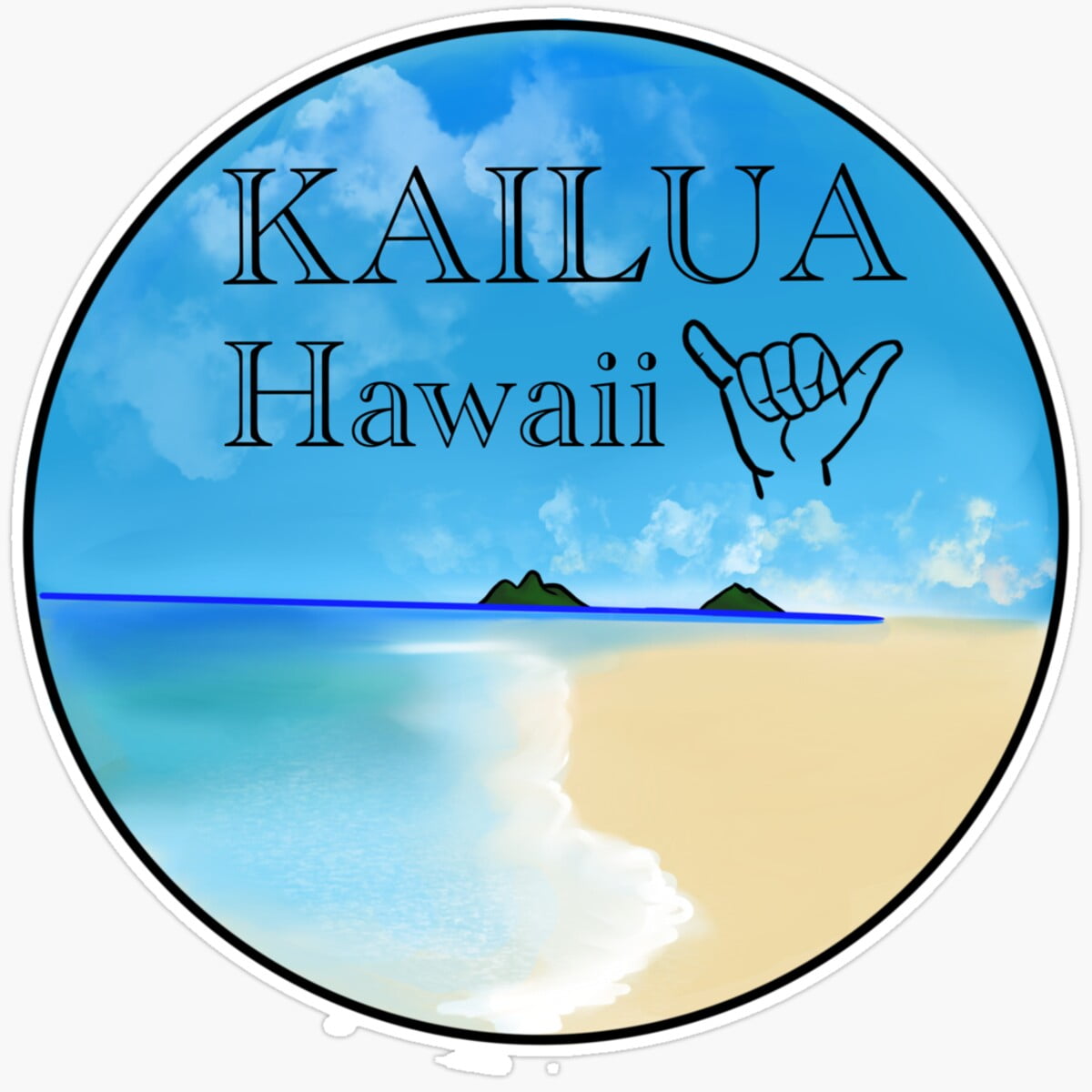 Kira Kailua Beach Hawaii Sticker Decorative Laptop, Phone Stickers ...
