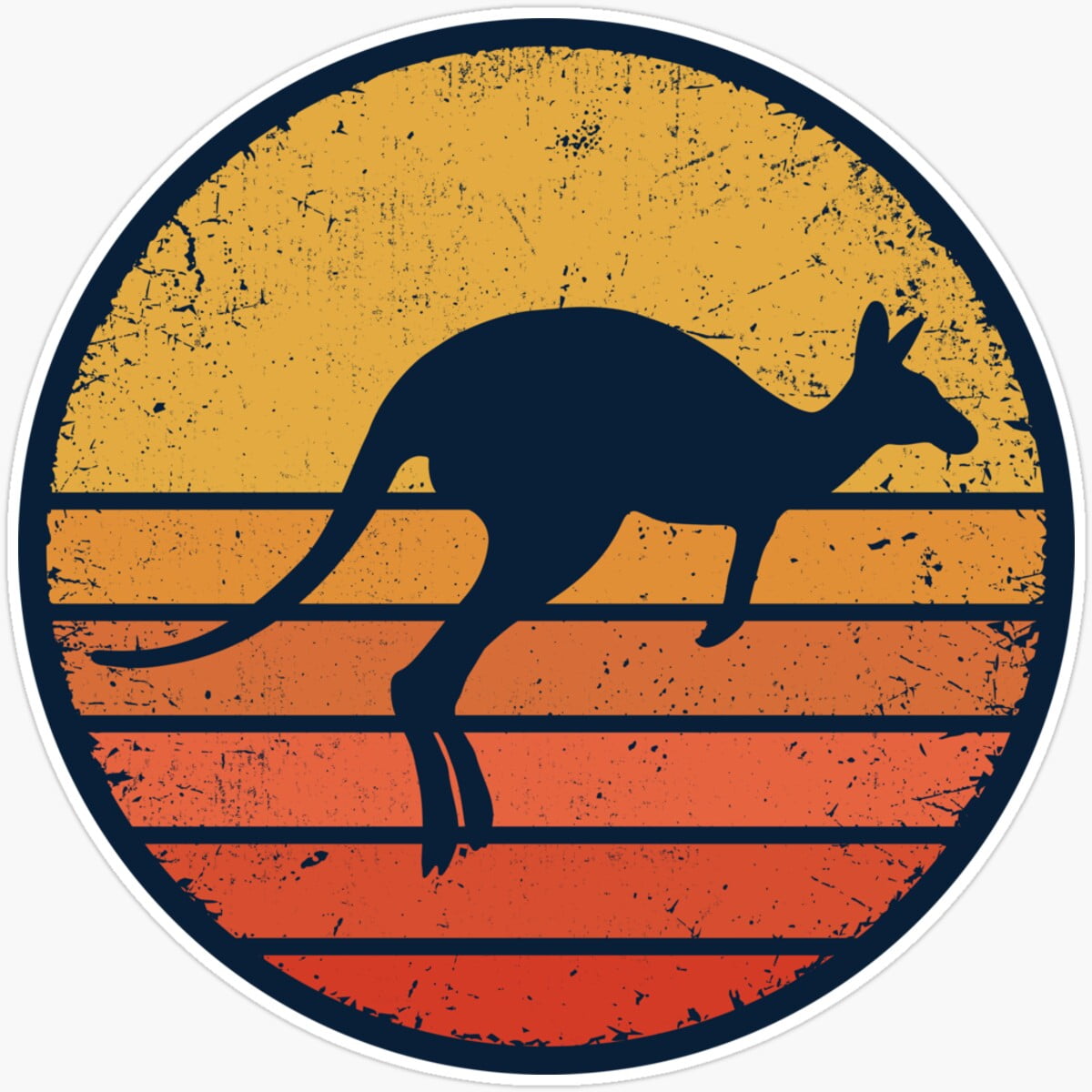 Kira Kangaroo Retro Sticker Decorative Laptop, Phone Stickers ...