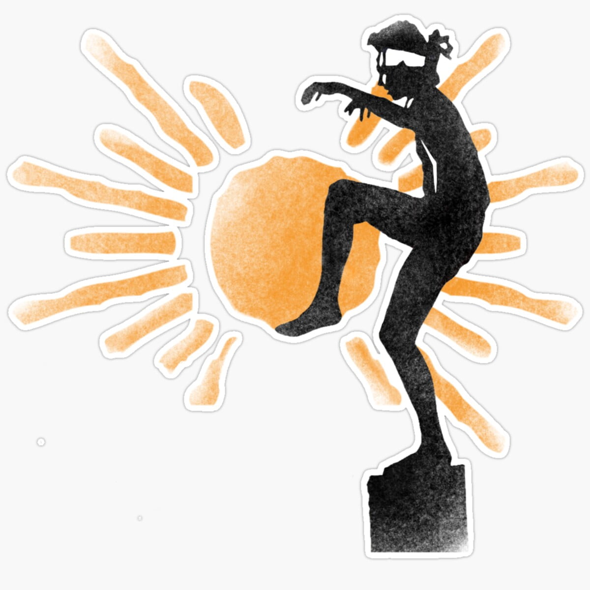 Kira Karate Kid Wax On Crane Kick - Martial Arts Vintage Silhouette 80 ...