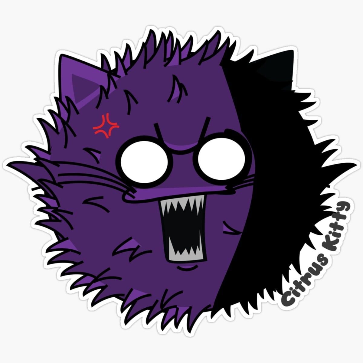 Kira Kawaii Angry Kitty Sticker Decorative Laptop, Phone Stickers ...