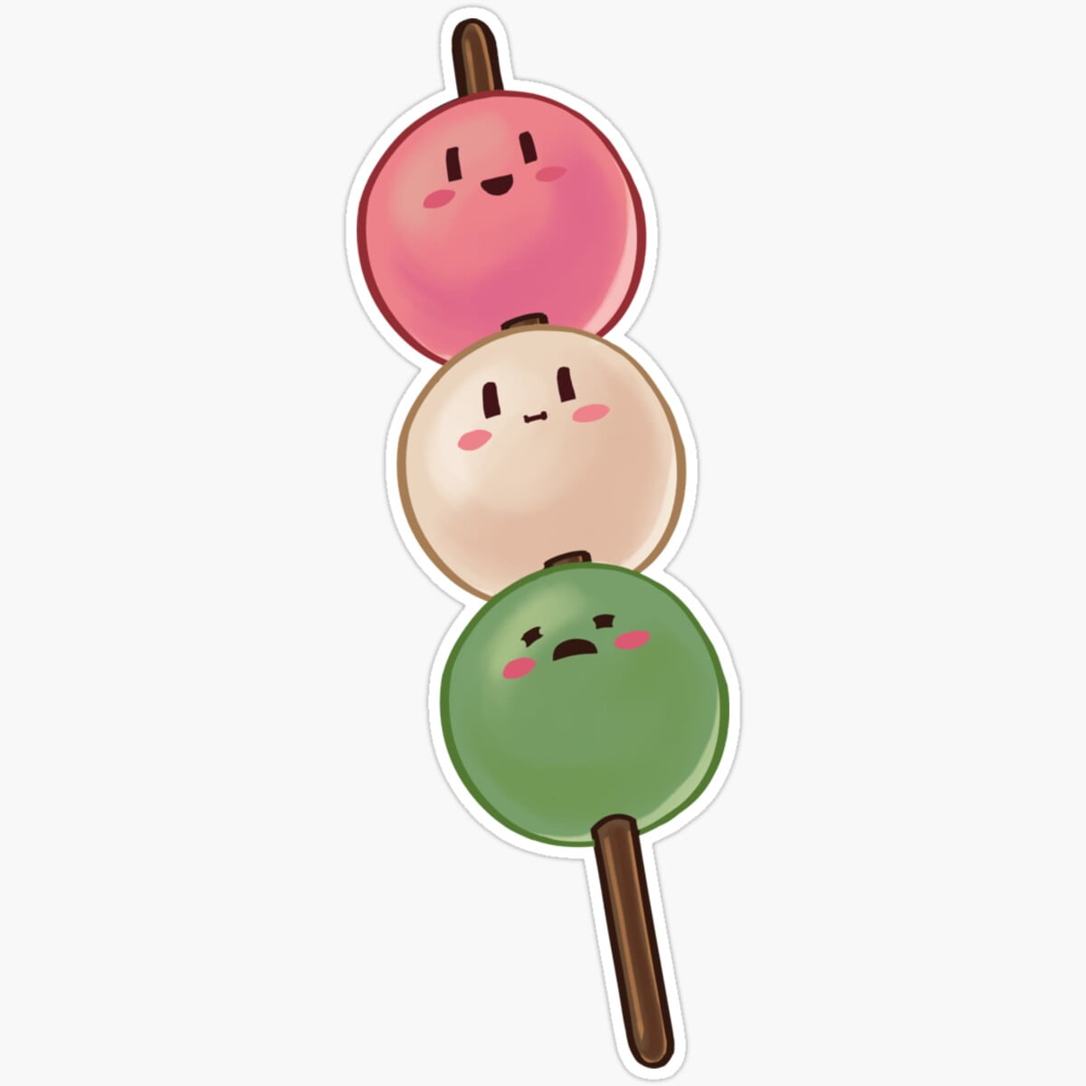 Kira Kawaii Emotional Dango Sticker Decorative Laptop, Phone Stickers ...