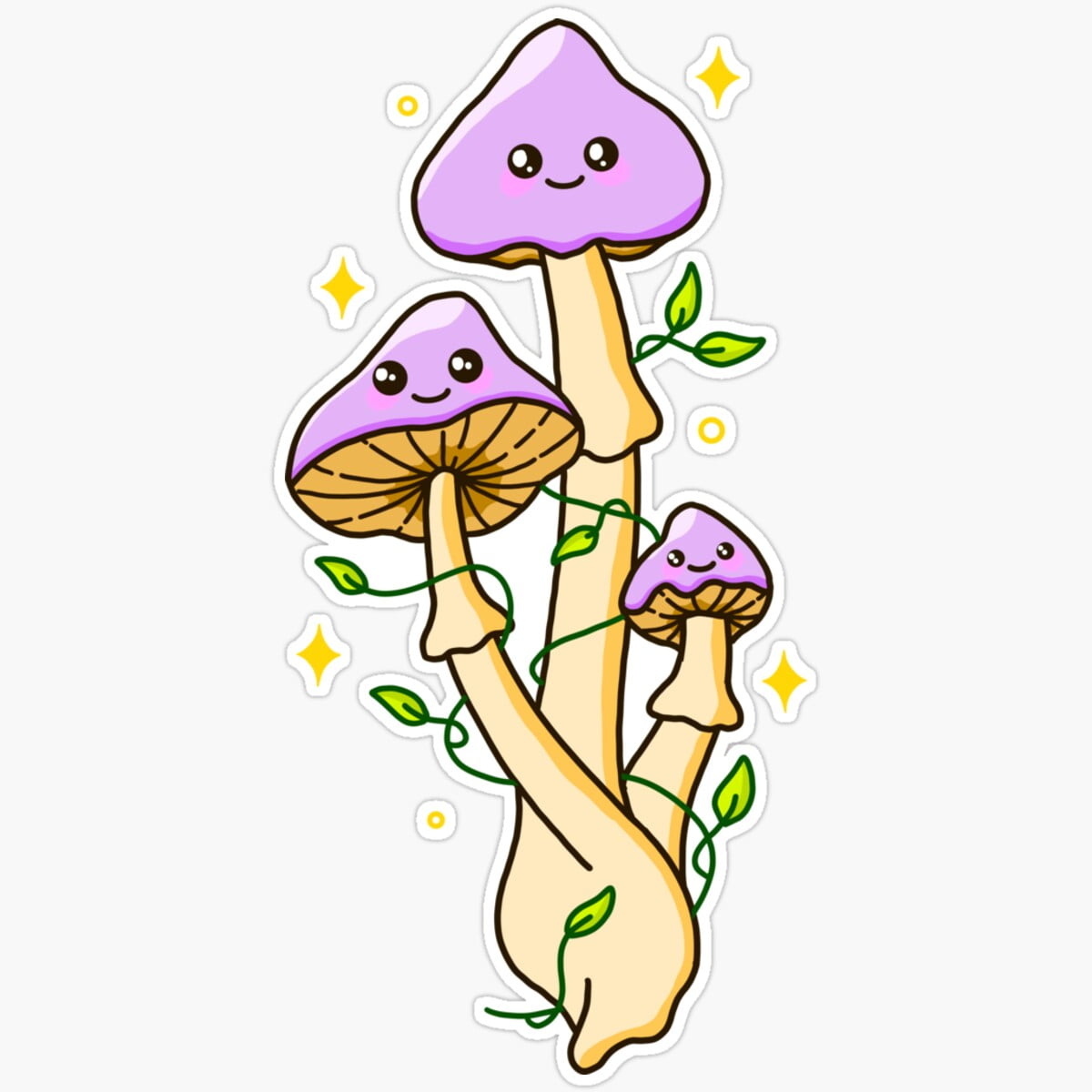 Kira Kawaii Mushroom Sticker Decorative Laptop, Phone Stickers ...
