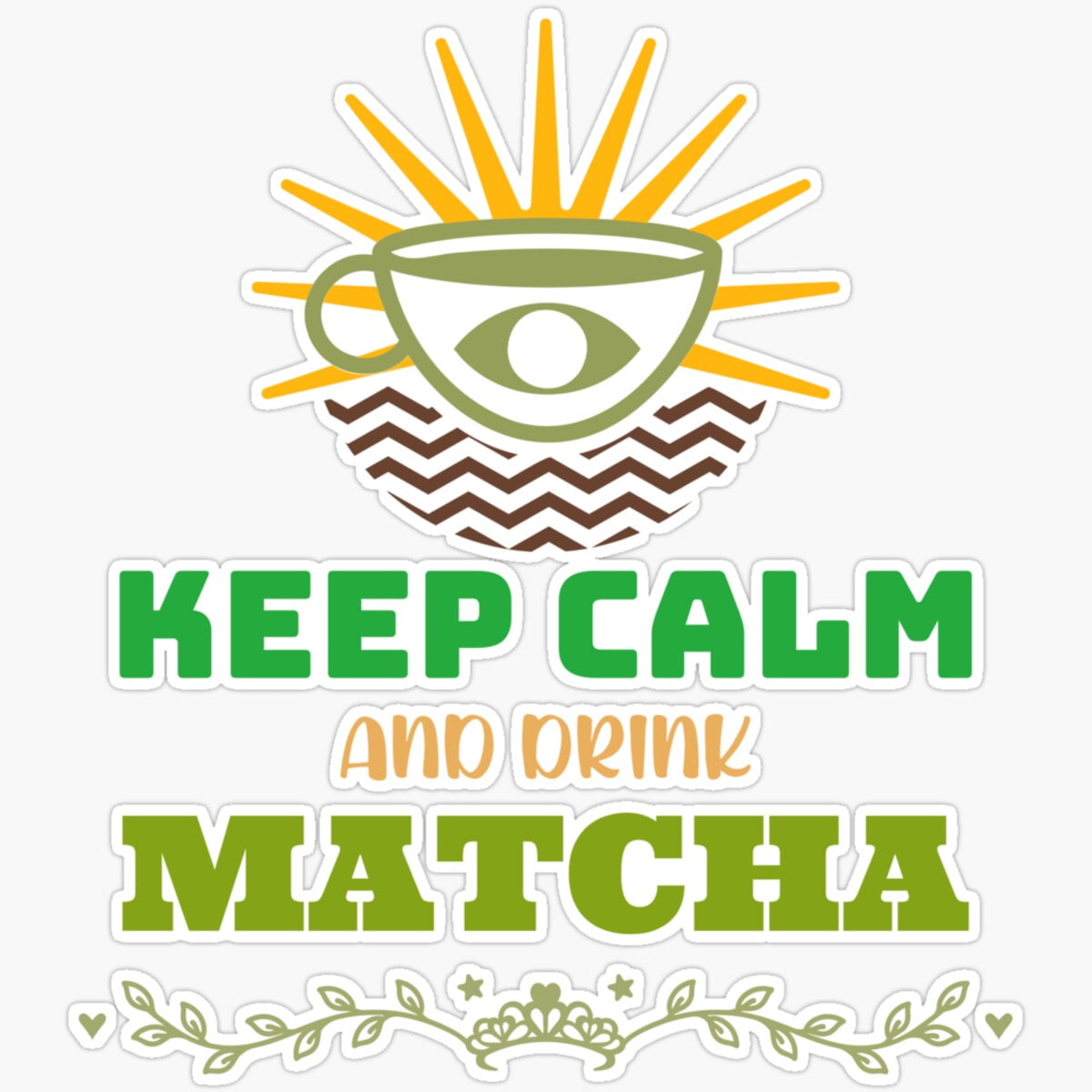 Kira Keep Calm And Drink Matcha T-Shirt Design Sticker Decorative ...