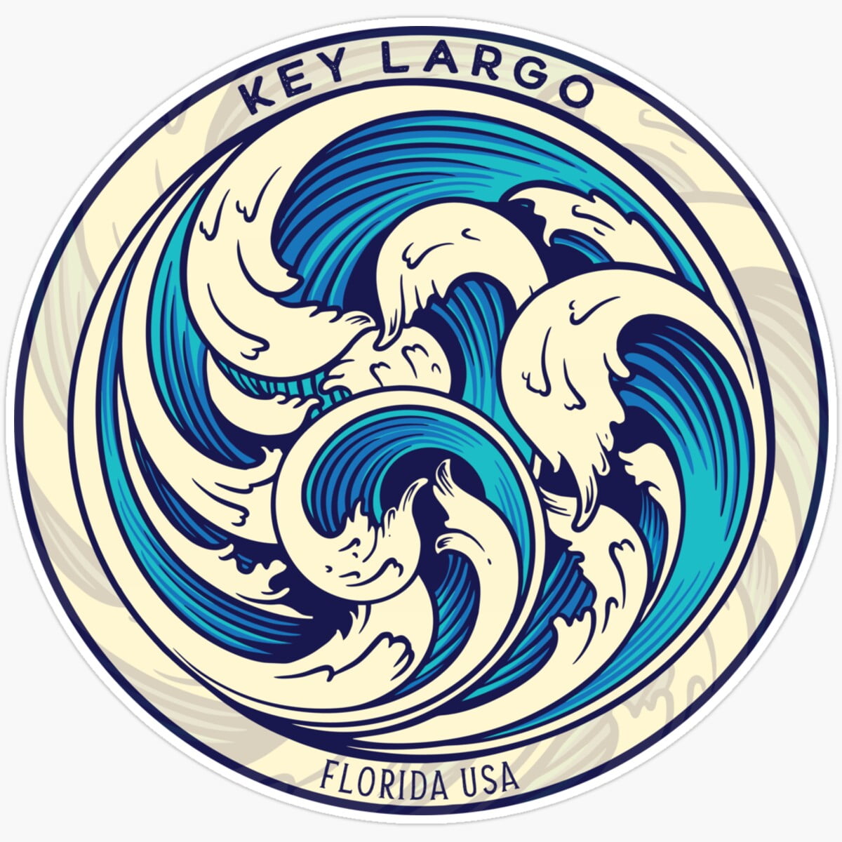 Kira Key Largo Waves Sticker Decorative Laptop, Phone Stickers ...