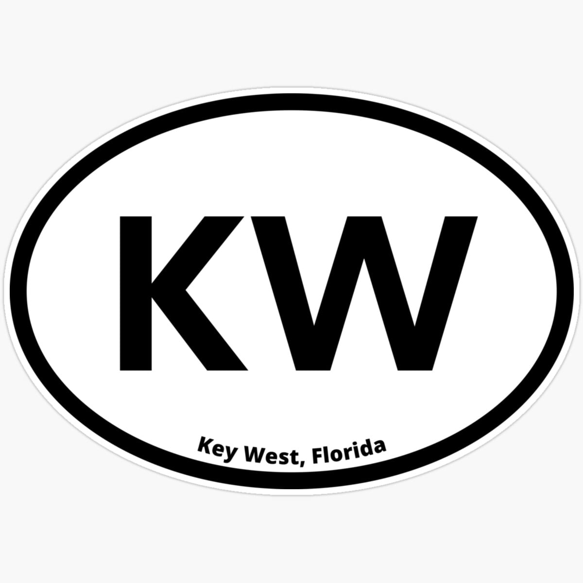 Kira Key West (KW), Florida - oval sticker Sticker Decorative Laptop ...