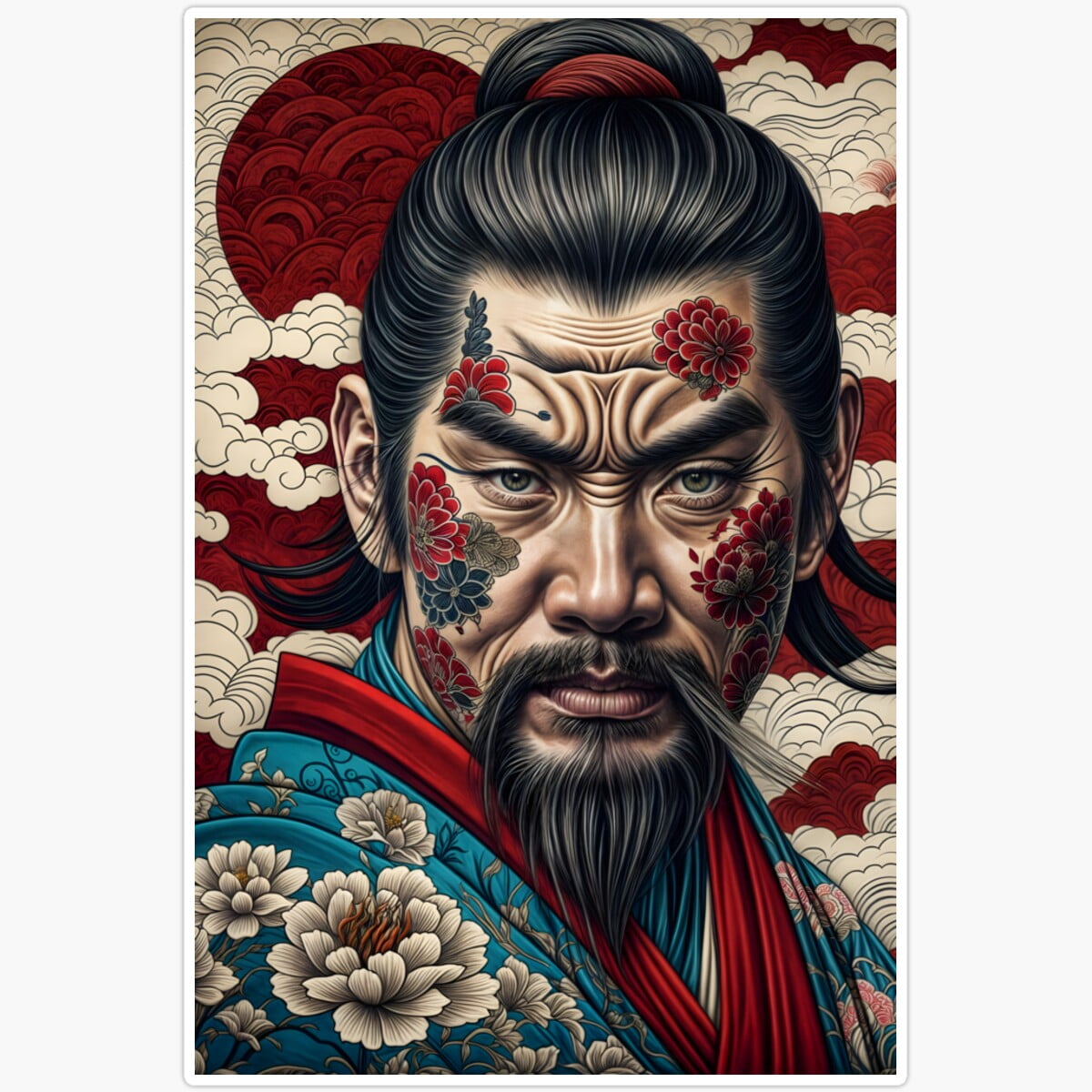 Kira Kimono Samurai Art Sticker Decorative Laptop, Phone Stickers ...