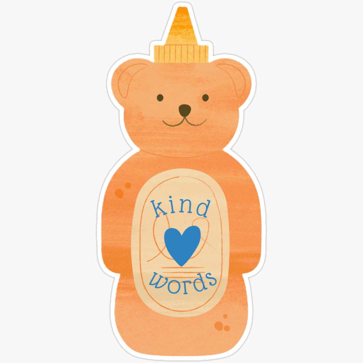 Kira Kind Words Are Like Honey design with bear bottle Sticker ...