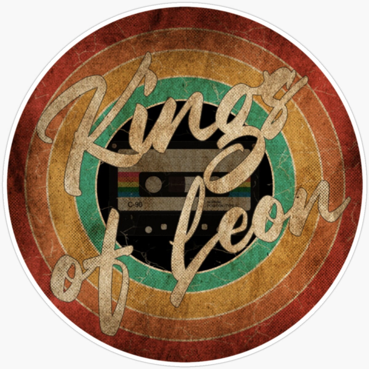 Kira Kings of Leon Vintage Circle Art Relaxed Fit Sticker Decorative ...