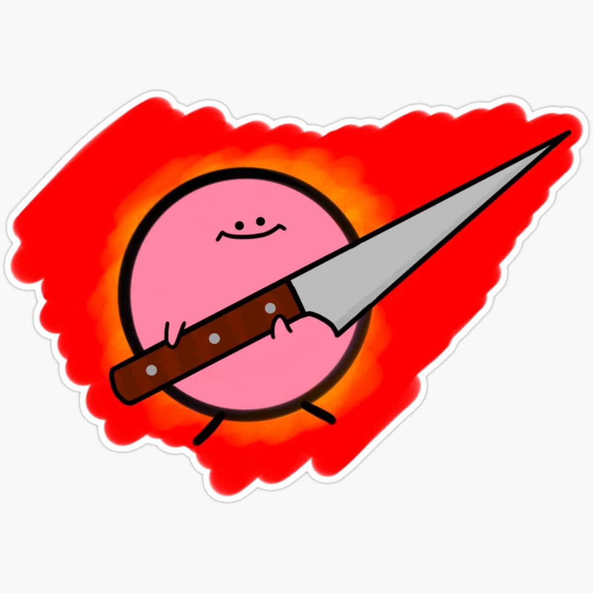 Kira Kirbo with Knife Sticker Decorative Laptop, Phone Stickers ...