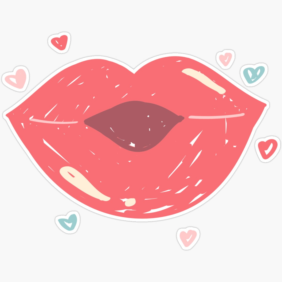 Kira Kissy Lips Sticker Decorative Laptop, Phone Stickers, Waterproof ...