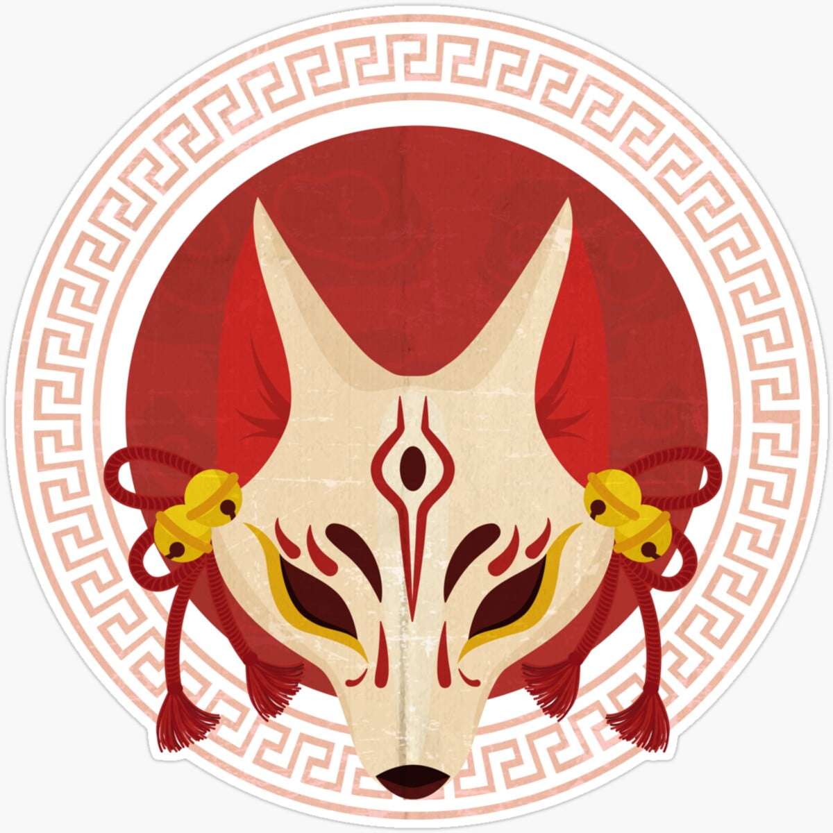 Kira Kitsune Fox Mask Sticker Decorative Laptop, Phone Stickers ...