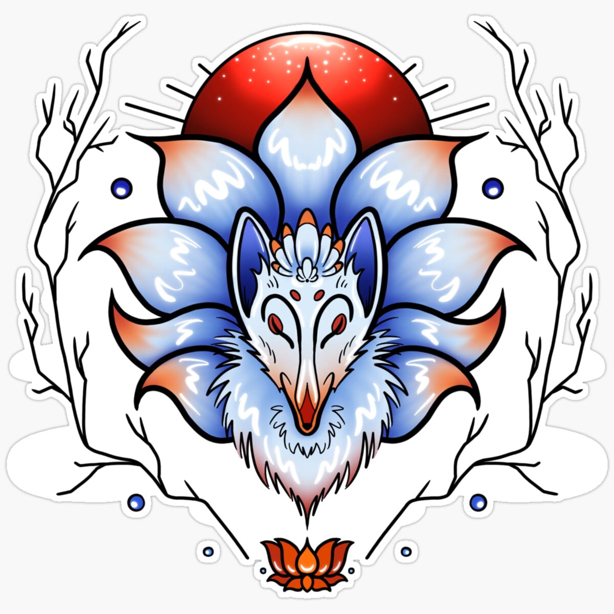 Kira Kitsune Sticker Decorative Laptop, Phone Stickers, Waterproof ...