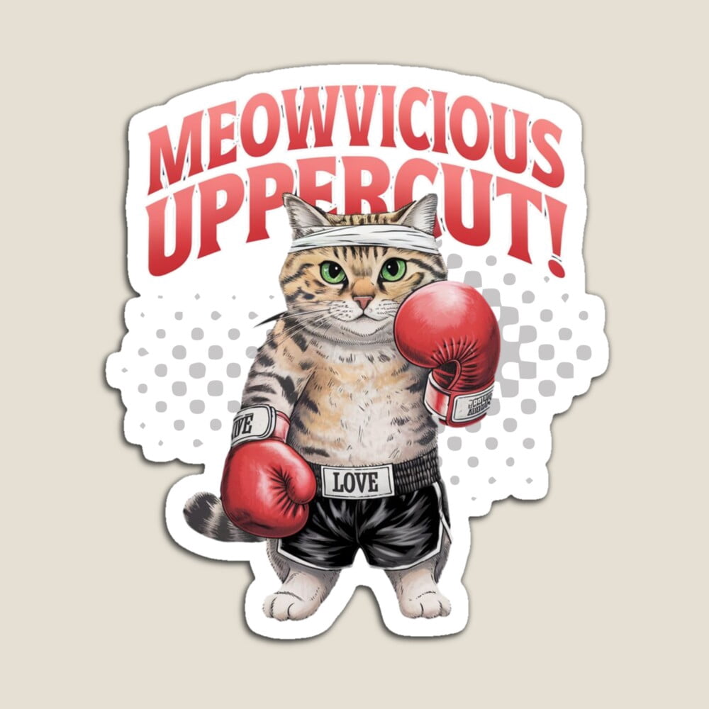 Kira - Kitty Ko - Boxing Cat Sticker - 1203 Hot Trending Vinyl Stickers ...
