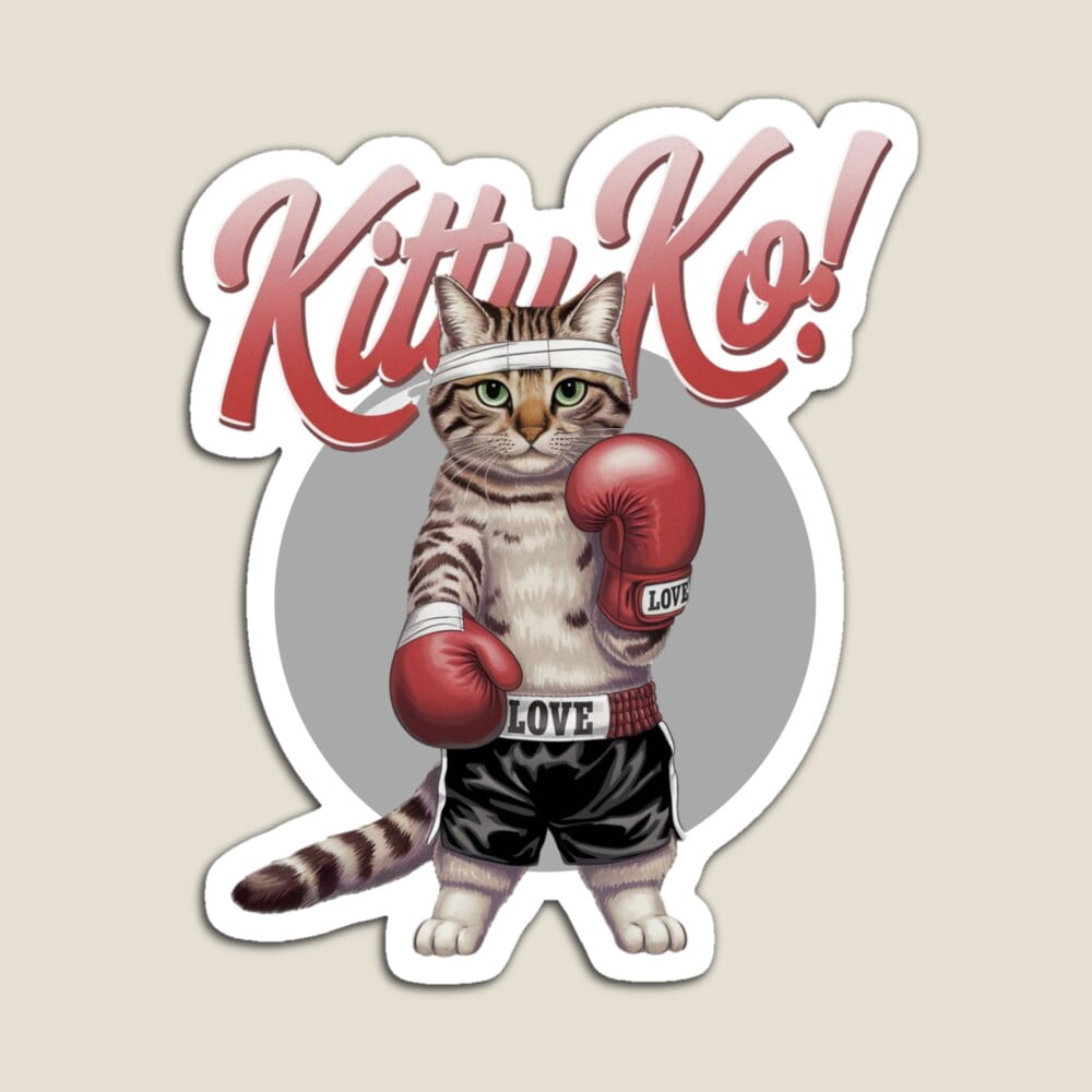 Kira - Kitty Ko - Boxing Cat Sticker - 1205 Hot Trending Vinyl Stickers ...