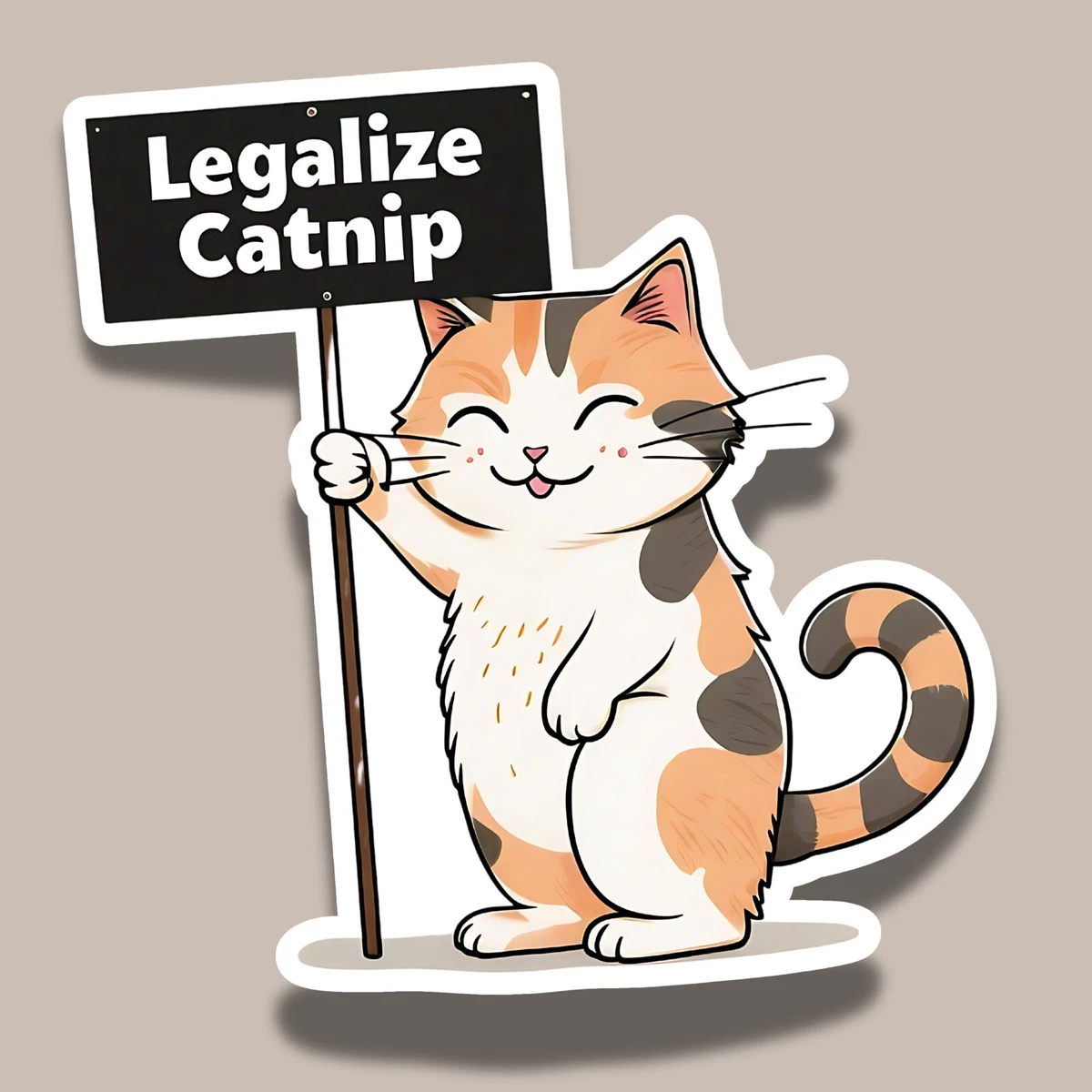 Kira Legalize Catnip Cat Funny Prtest Parody Sarcastic Vinyl Sticker ...