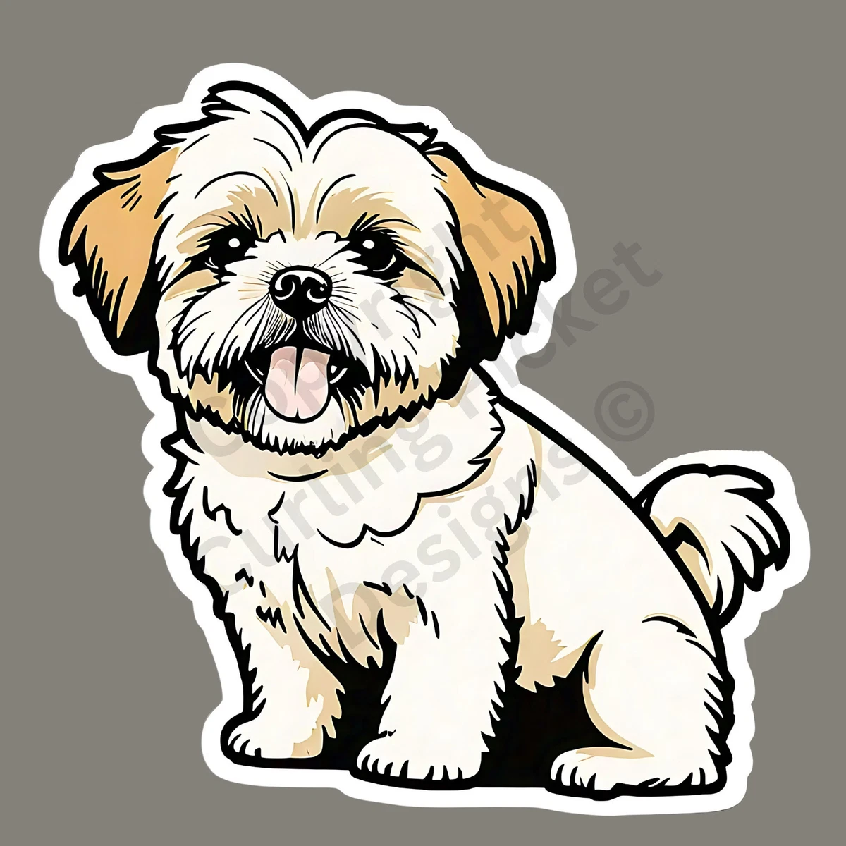 Kira Lhasa Apso Dog Cute Adorable Vinyl Sticker Waterproof Sticker for ...