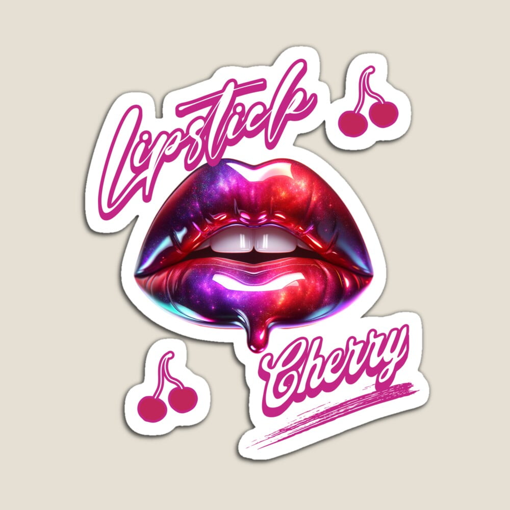 Kira - Lipstick Cherry - Artificial Flavors - Lips And Pencil - Sticker ...