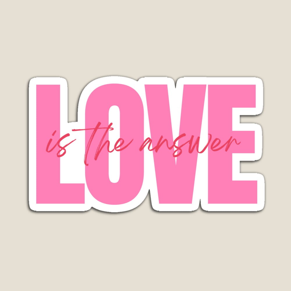 Kira - Love Is The Answer - Type Design In Pink And Red Sticker - 1816 ...