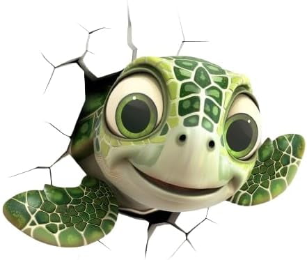 Kira MAKTEM Peeking Baby Sea Turtle for Car... Waterproof Sticker for ...