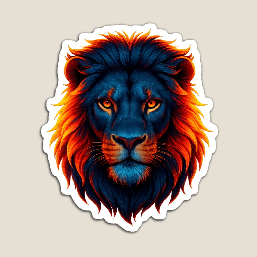 Kira - Majestic Glowing Lion Head Sticker - 547 - Walmart.com