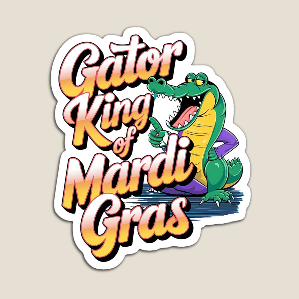 Kira - Mardigator - Mardi Gras - Gator King Of Mardi Gras Sticker ...