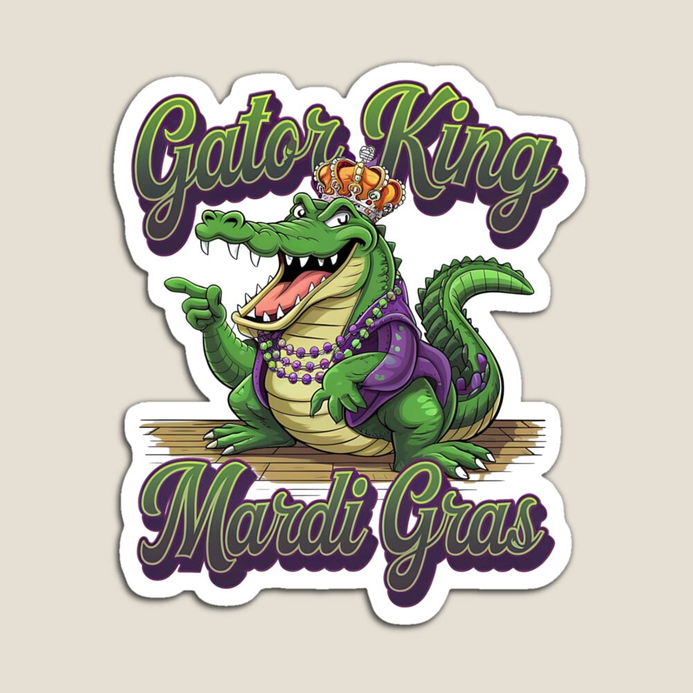 Kira - Mardigator - Mardi Gras - Gator King Of Mardi Gras Sticker - 6089 Hot Trending Vinyl ...