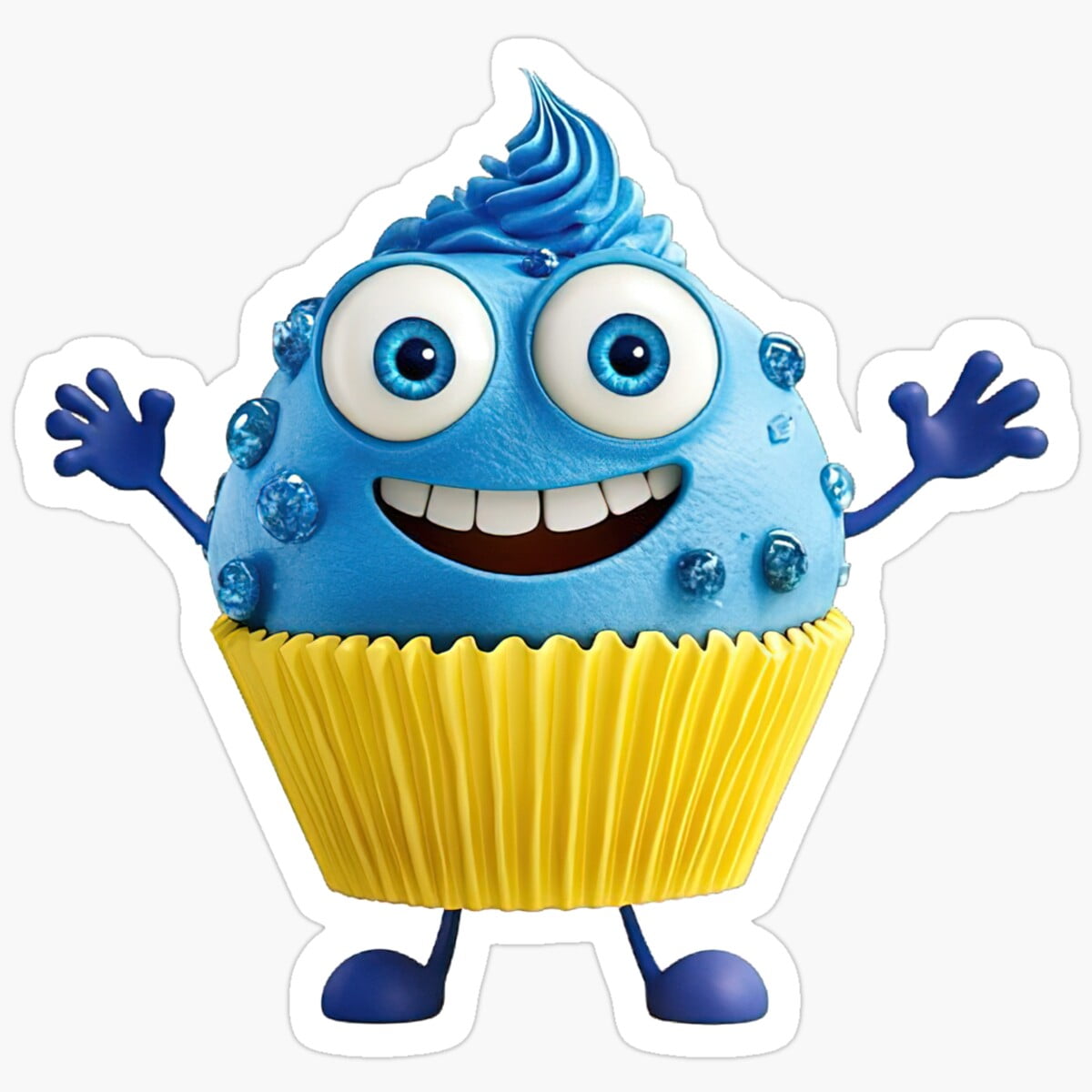 Kira Meet Bluey - The Cool & Dreamy Cupcake Sticker Waterproof Sticker ...