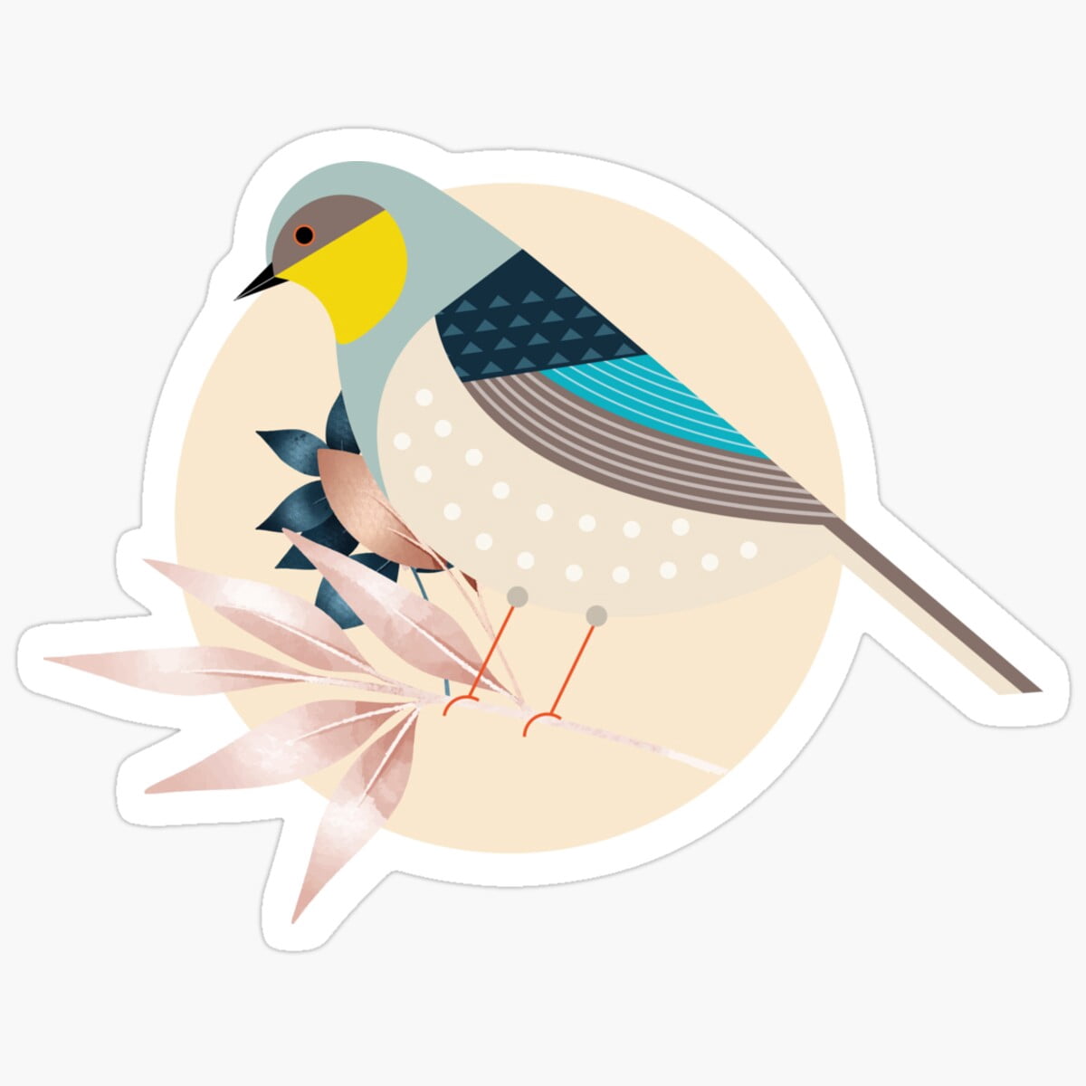 Kira Minimalist Bird Art Sticker Waterproof Sticker for Water Bottles ...