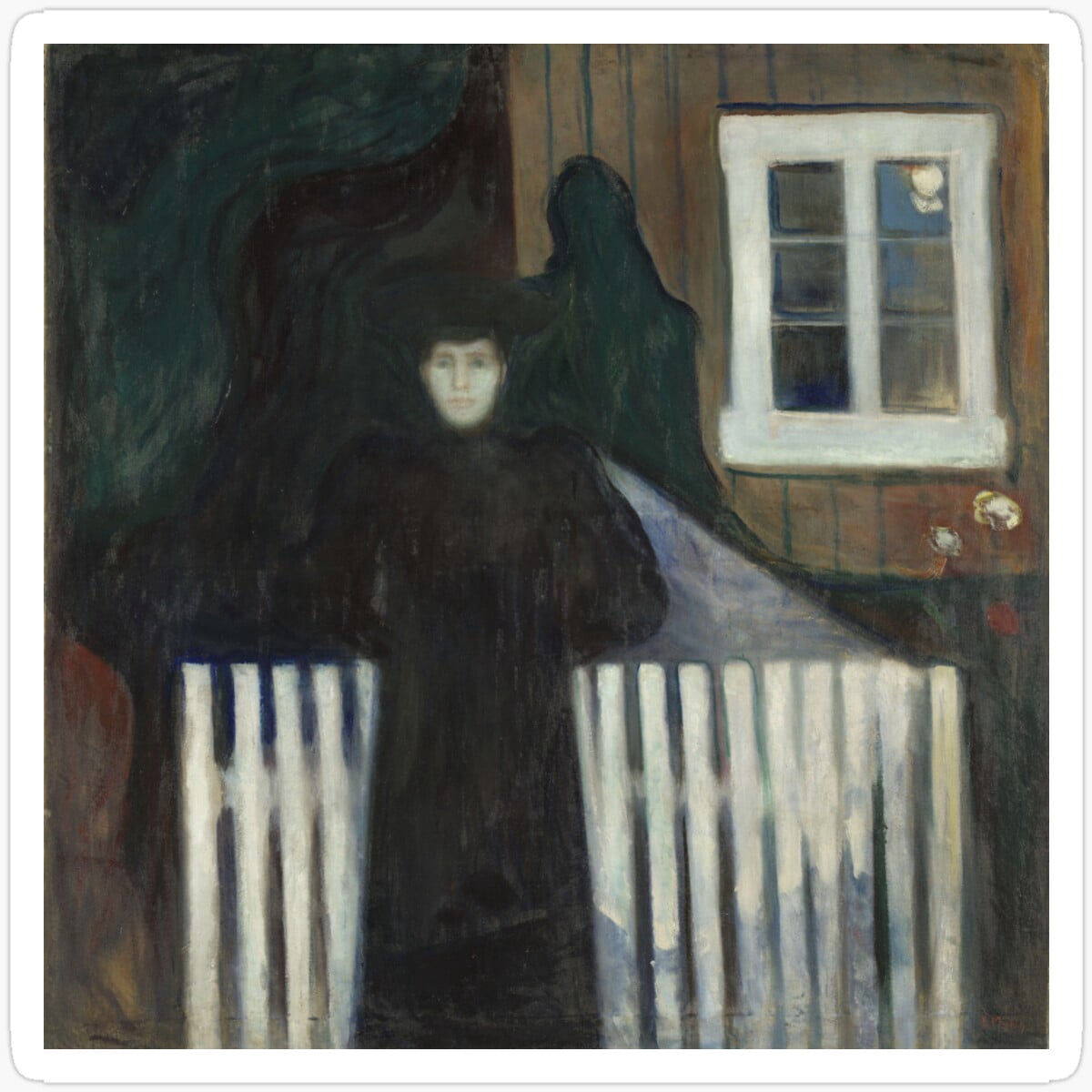 Kira Moonlight by Edvard Munch, 1893 Glossy Sticker Waterproof Sticker ...