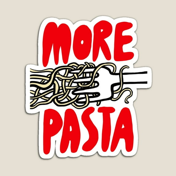 Kira - More Pasta - Food Lovers Spaghetti Kitchen In Retro Red Sticker ...