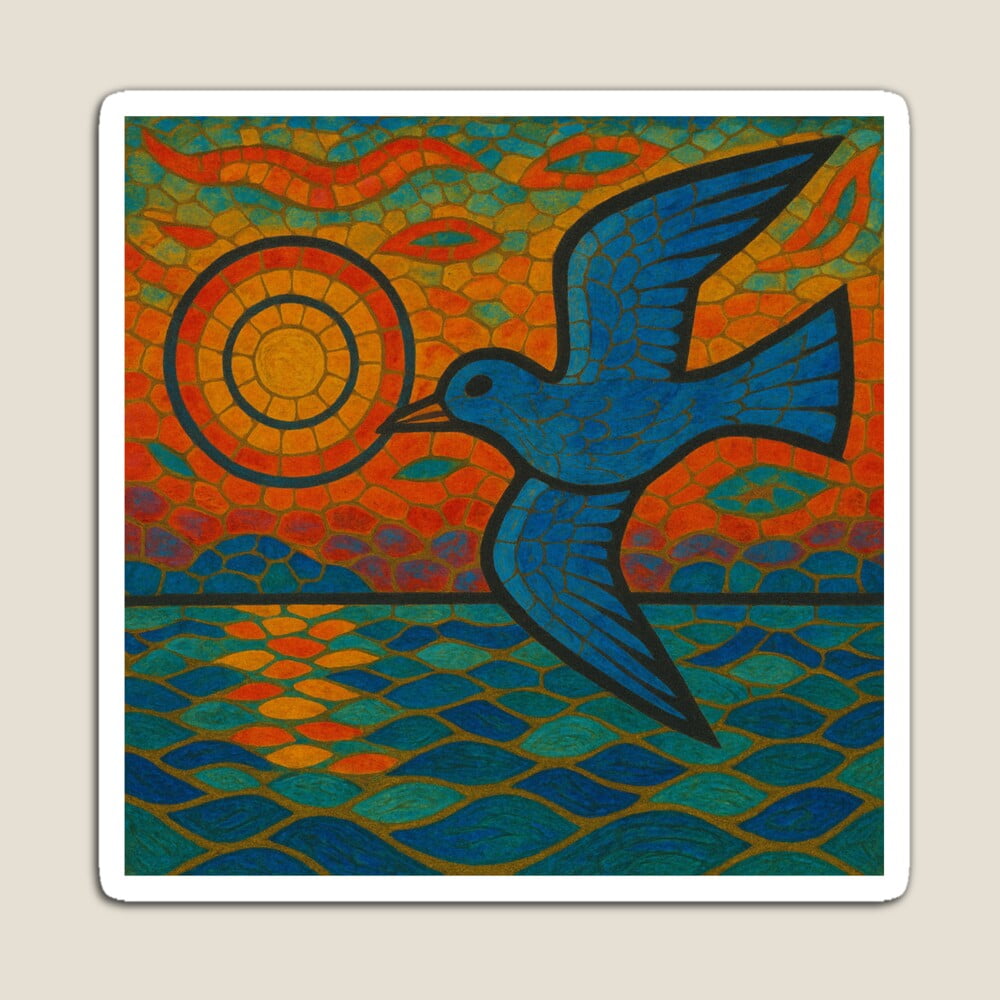 Kira - Mosaic Sunset Flight Ai Enhanced From My Original Photo Sticker ...