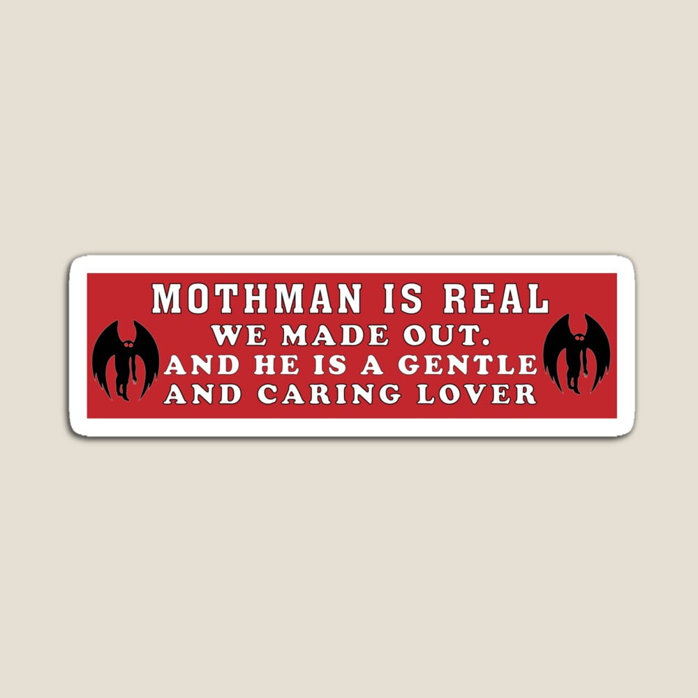 Kira - Mothman Is Real We Made Out Funny Mothman Cryptid Sticker - 2054 ...