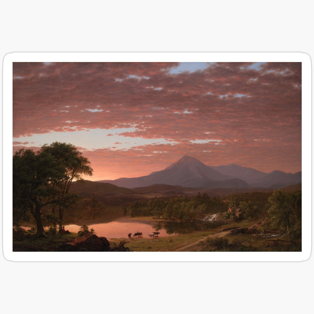 Kira Mt. Katahdin by Frederic Edwin Church, 1853 Sticker Waterproof ...