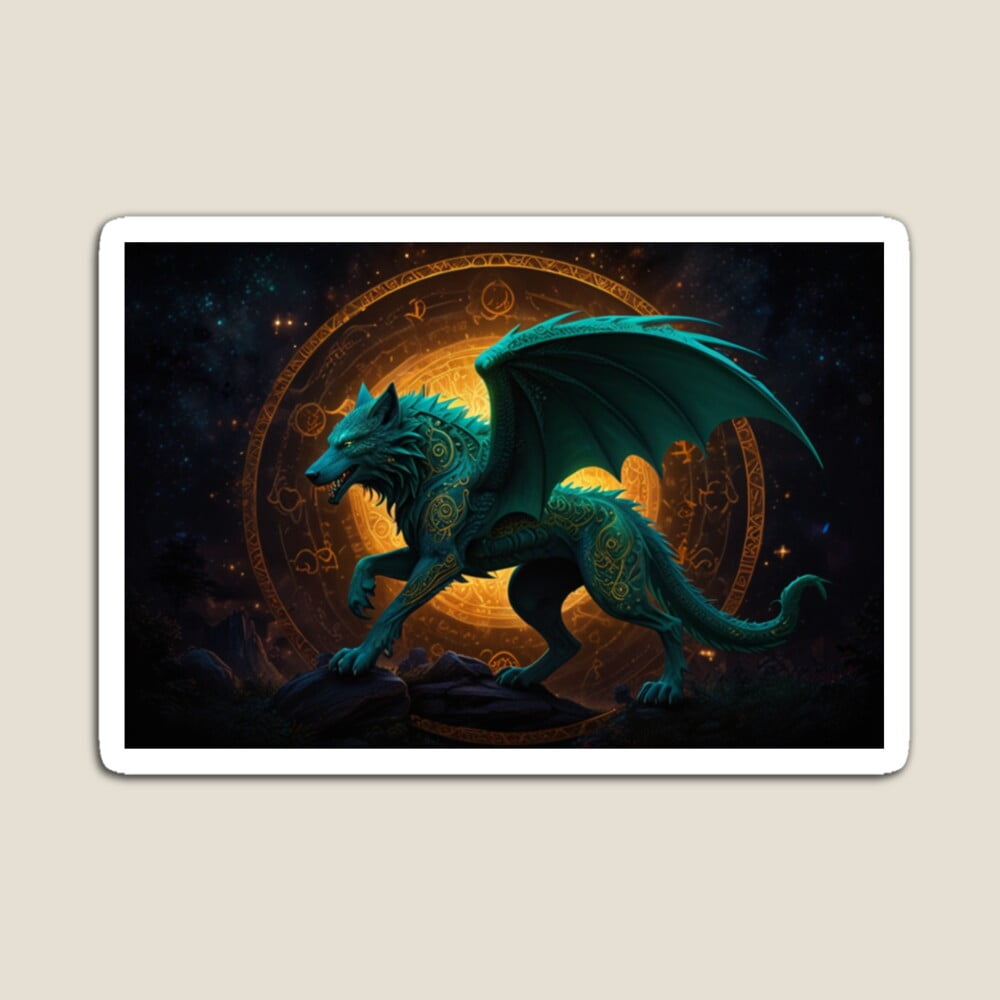 Kira - Mystic Guardian: The Celestial Wolf-Dragon Sticker - 7095 Hot ...