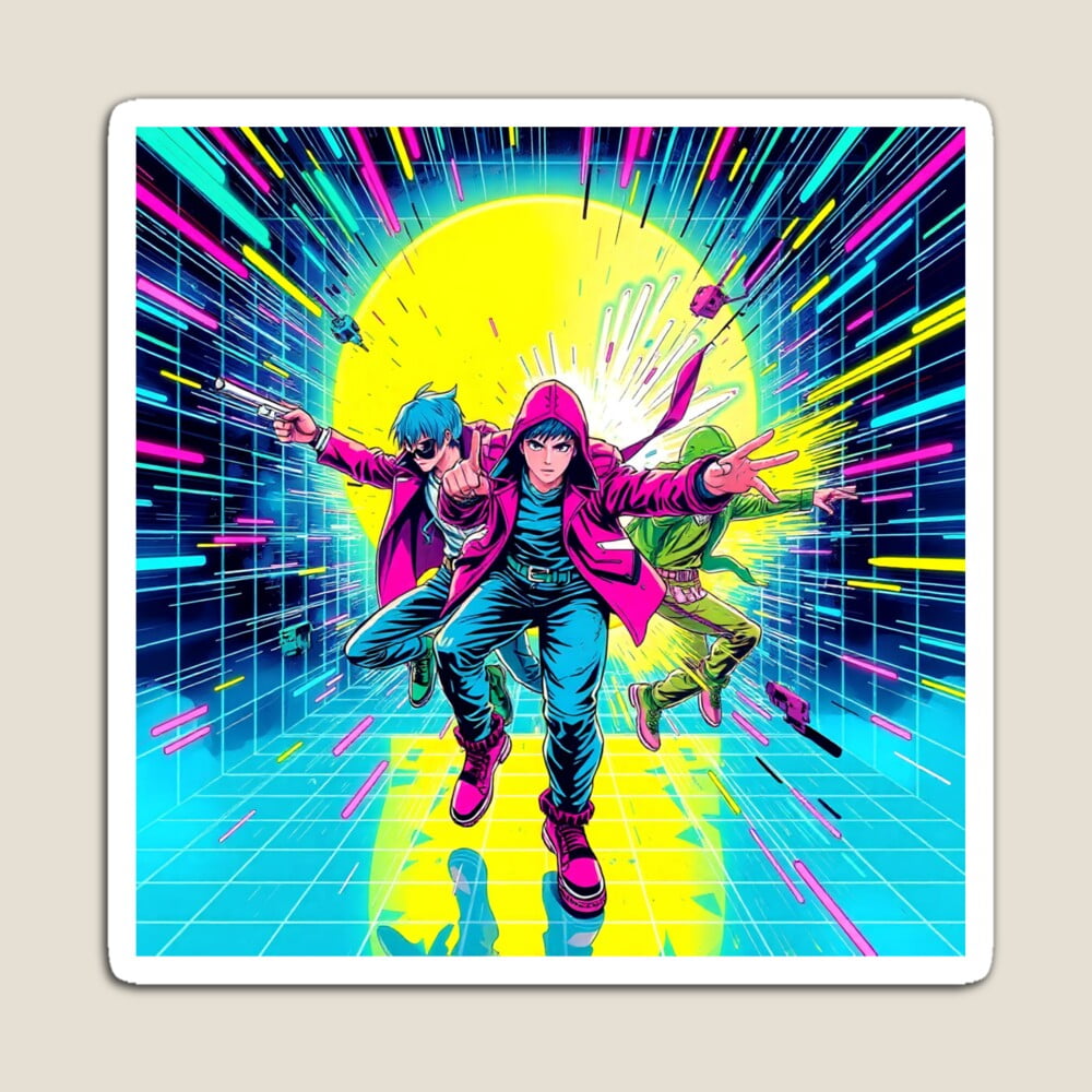 Kira - Neon Cyberpunk Heroes In Y2K Style Sticker - 7067 Hot Trending ...