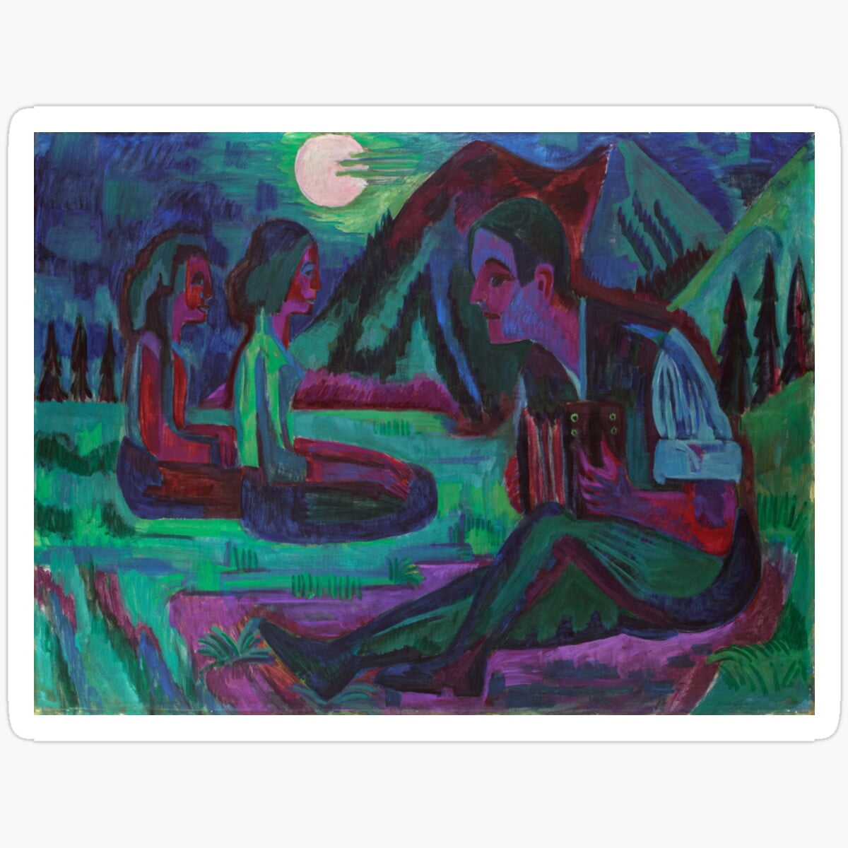 Kira Night Moon Accordion Player by Moonlight by Ernst Ludwig Kirchner ...